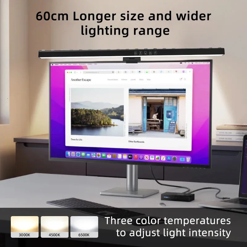 Stepless Dimming LED Monitor Light 60cm Hanging Desk Lamp For Bedroom ...