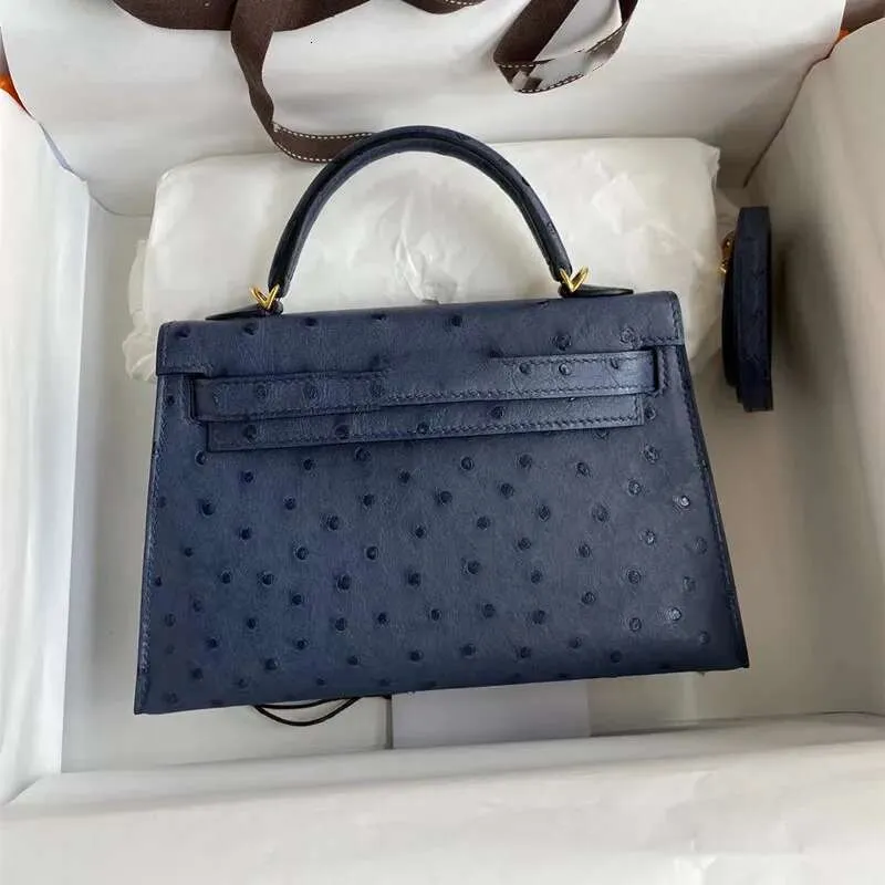 10A Retro Designer Shoulder Handbags Ostrich Texture Mini Crossbody ...