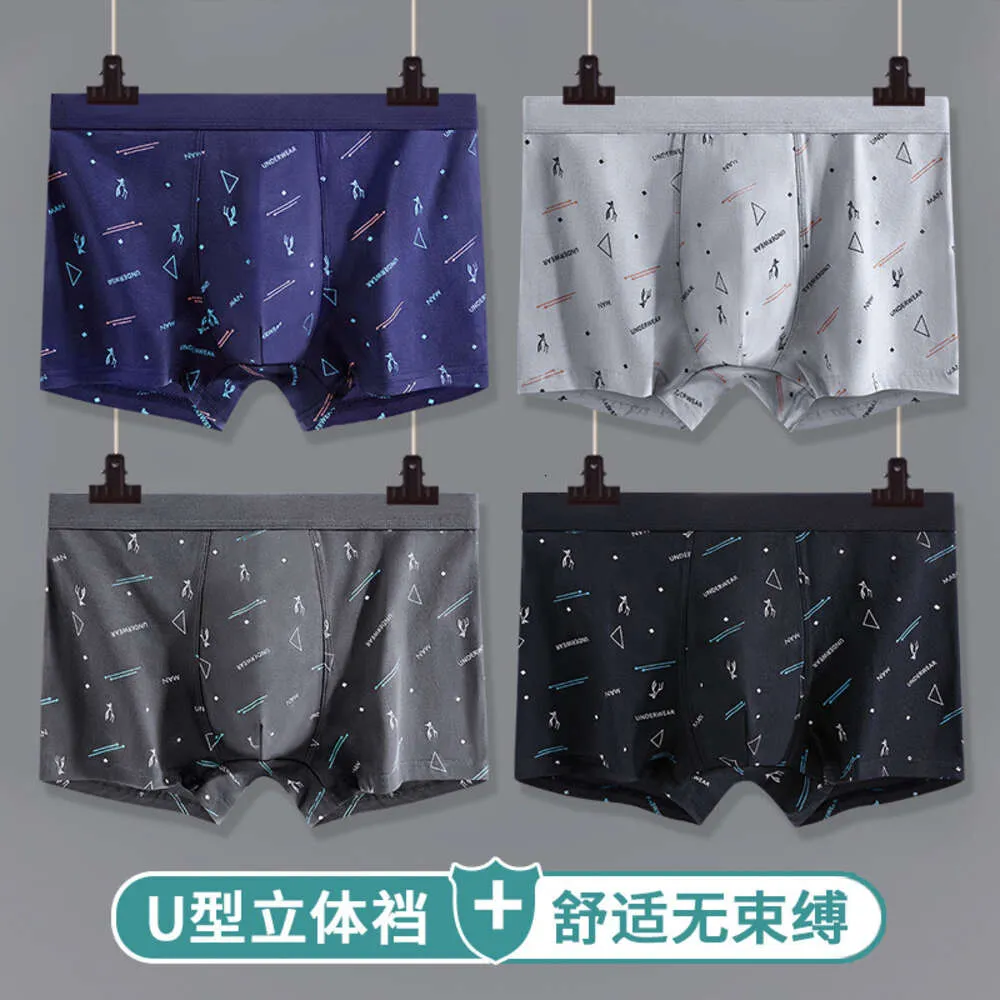 New 3D Pure Cotton Men's Printed Boxer Underwear Mutande Boxers Men ...
