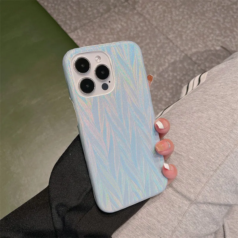 DHgate.com:Laser Gradient Leather Phone Cases for iPhone 15 14 Plus 13 ...