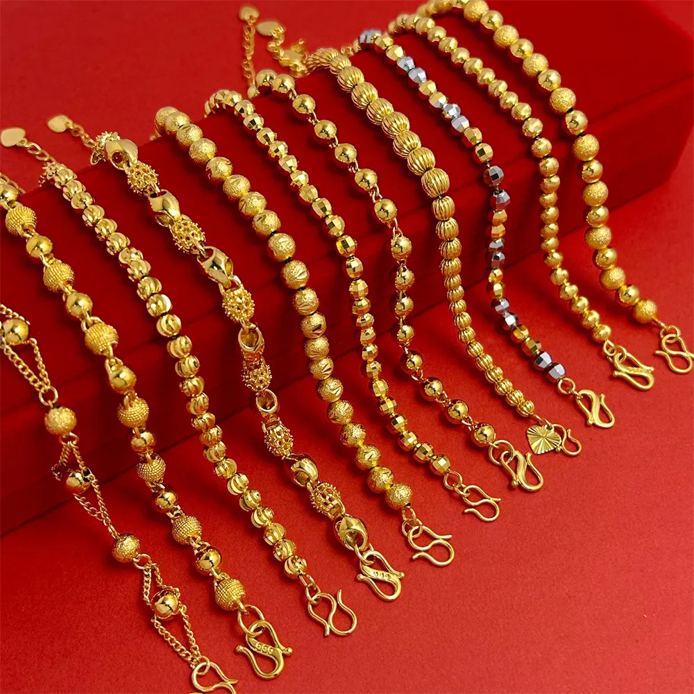 DHgate.com:Designer Bracelet: Gold-Plated Copper Chain with Round Beads ...