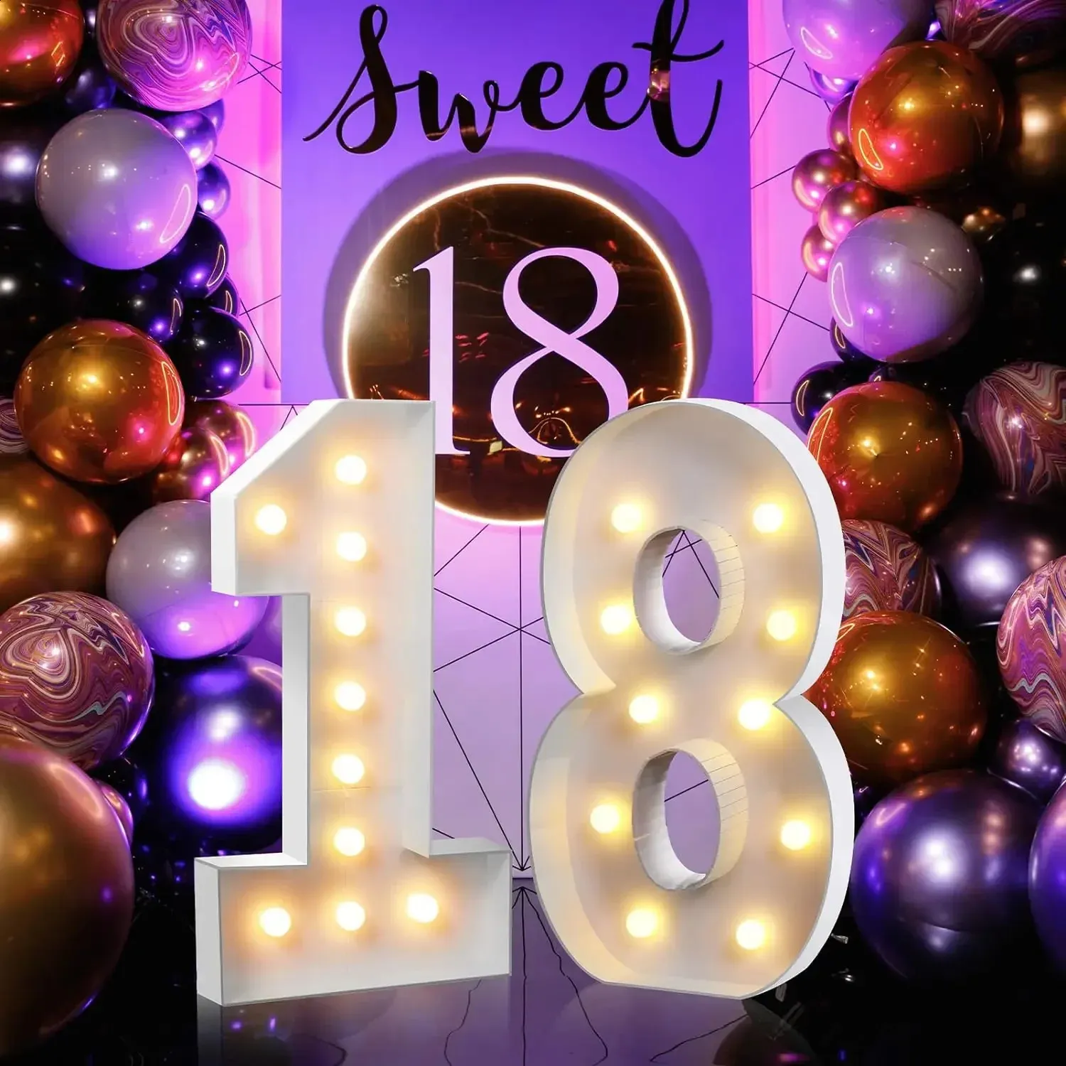 DIY Light Up Number Frames - 4FT/3.3FT Mosaic Balloon Number Kit for ...