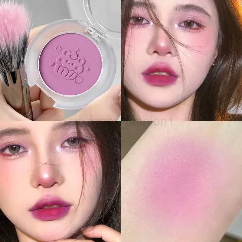 Purple Palette Blush Matte Powder Blusher Girl Peach Pink Makeup ...