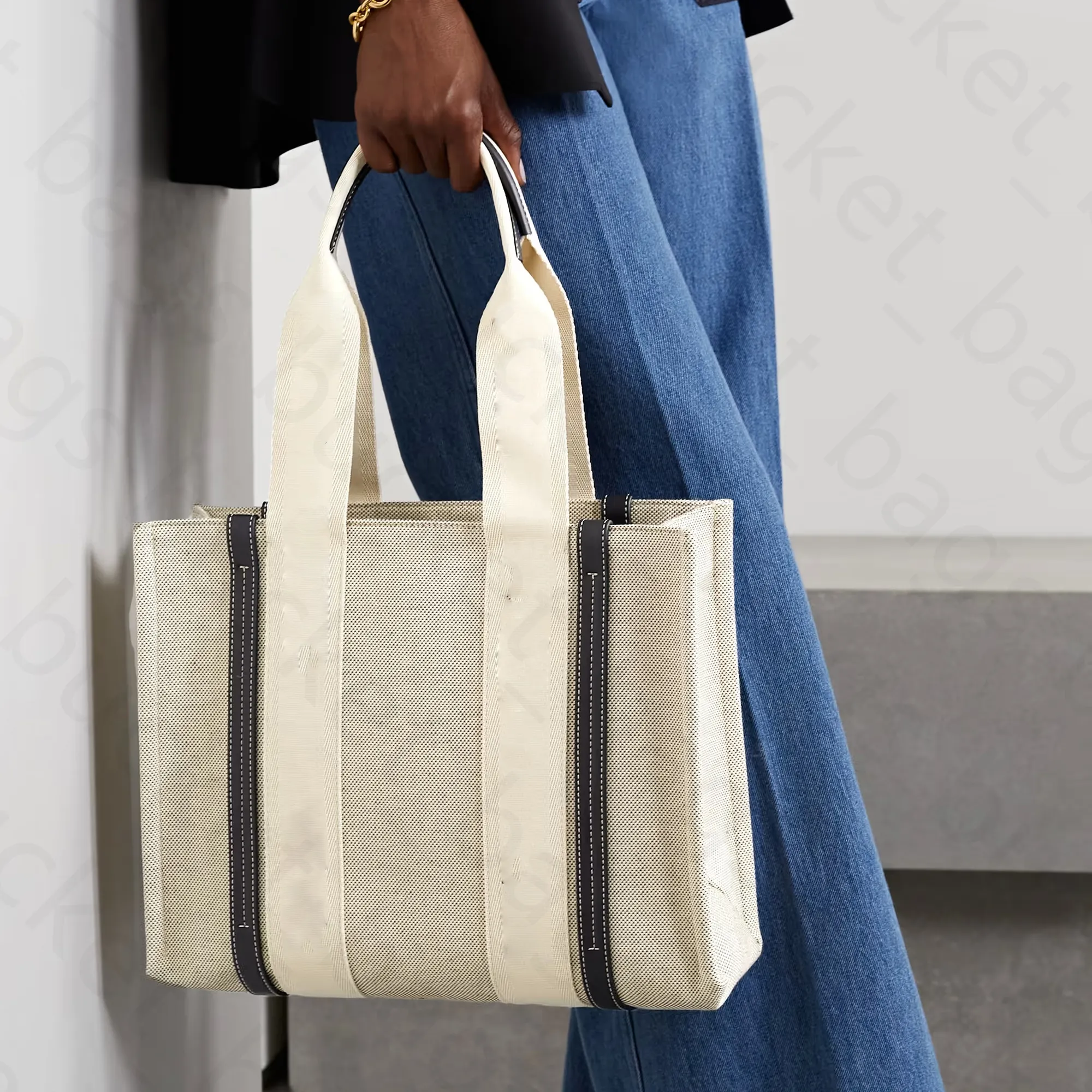 Woven Handbags: Stylish Canvas Designer Bags For Women Large Capacity ...