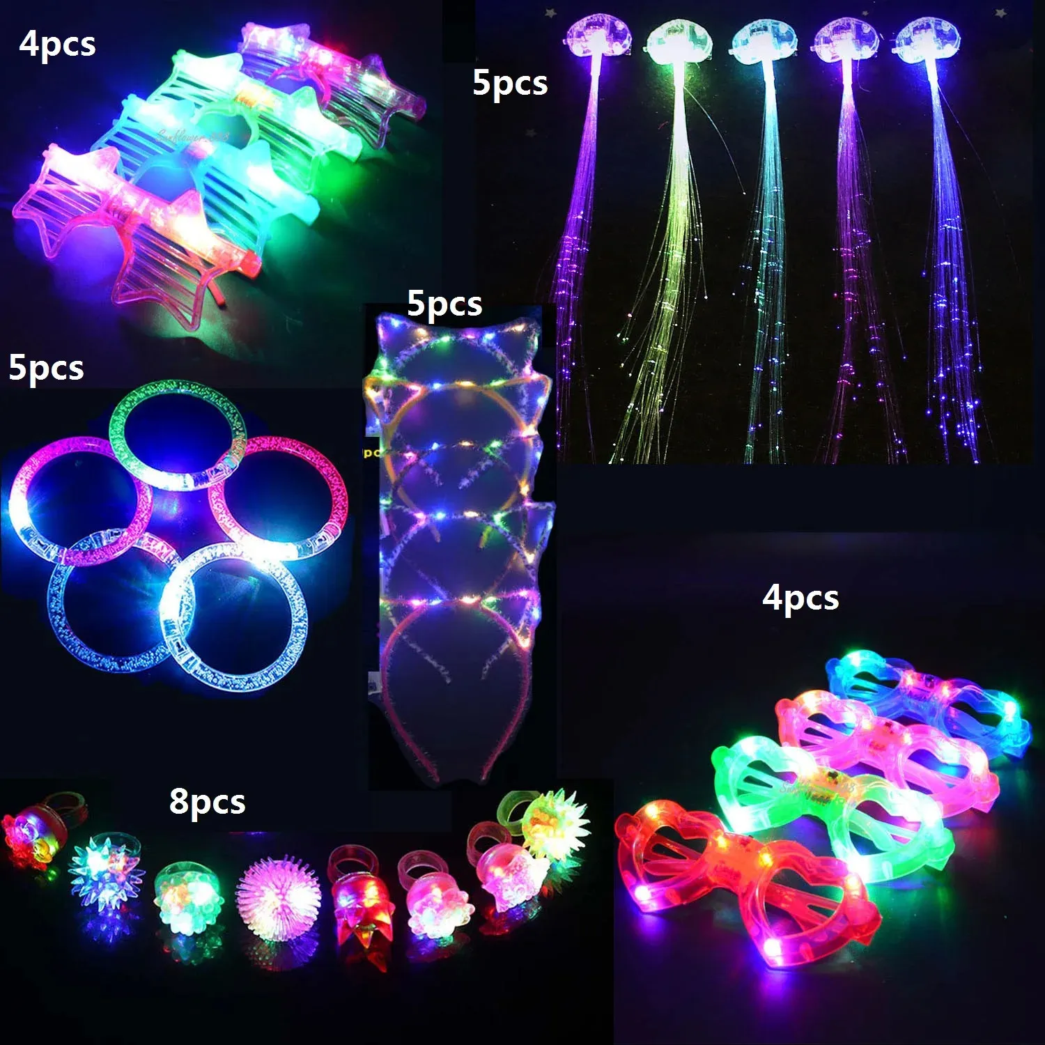 DHgate.com:Glow Party Favor Set: 240717 LED Flashing Rings, Bracelets ...