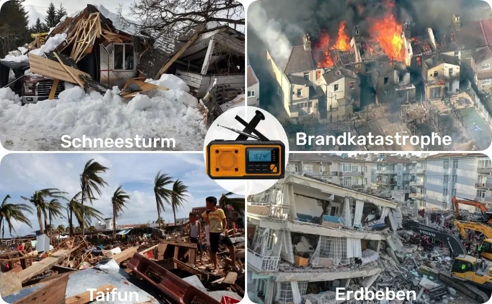 Solar Hand Crank Radio & Emergency Flashlight Torch - 4000mAh USB ...