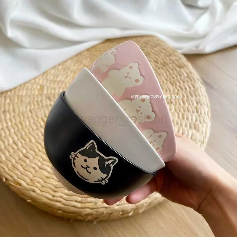 Hand Painted Ceramic Cat Face Rice Bowl 4.5 Inch... From Swagger ...