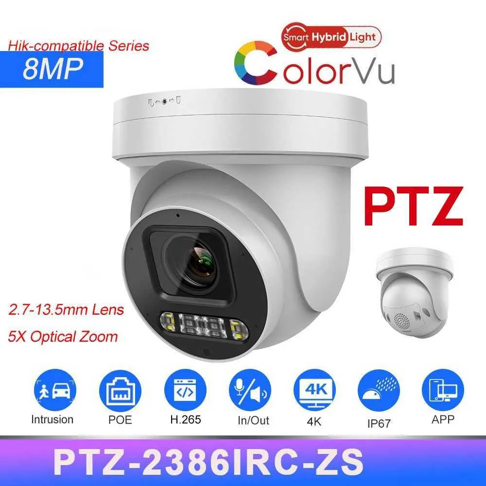 8MP Color Night Vision PTZ IP Camera - 5X Zoom, PoE, 2-Way Audio, SD ...