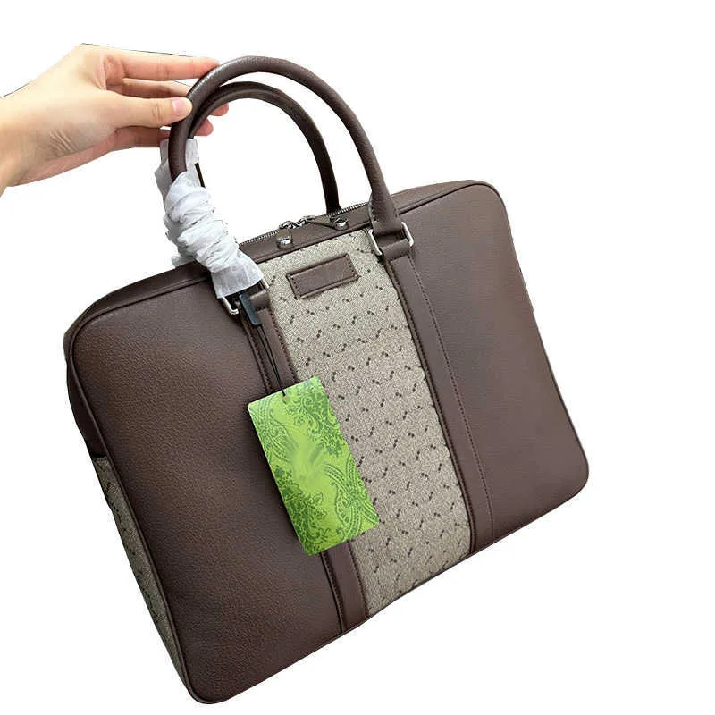 Premium Leather & Canvas Laptop Briefcase: Designer Bag for Men & Women ...