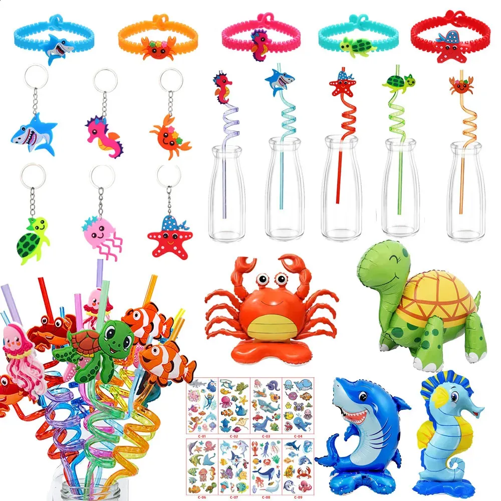 Nautical Theme Party Supplies: Sea Creature Straws, Keychains, And ...