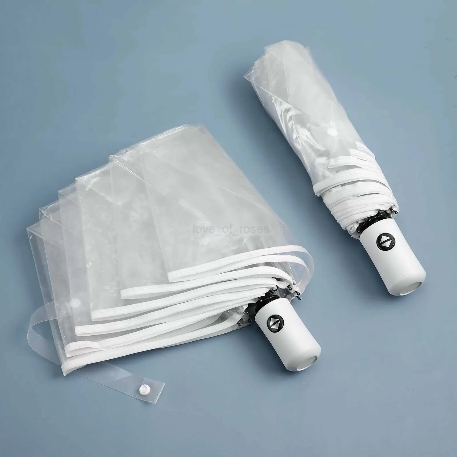 Transparent Automatic Three-Fold kids umbrella for Men - Clear ...