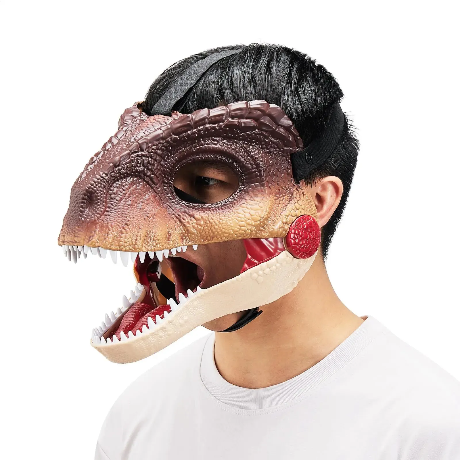 Dino Mite Fun: Moving Jaw Dinosaur Mask Realistic Cosplay Head Mask For ...