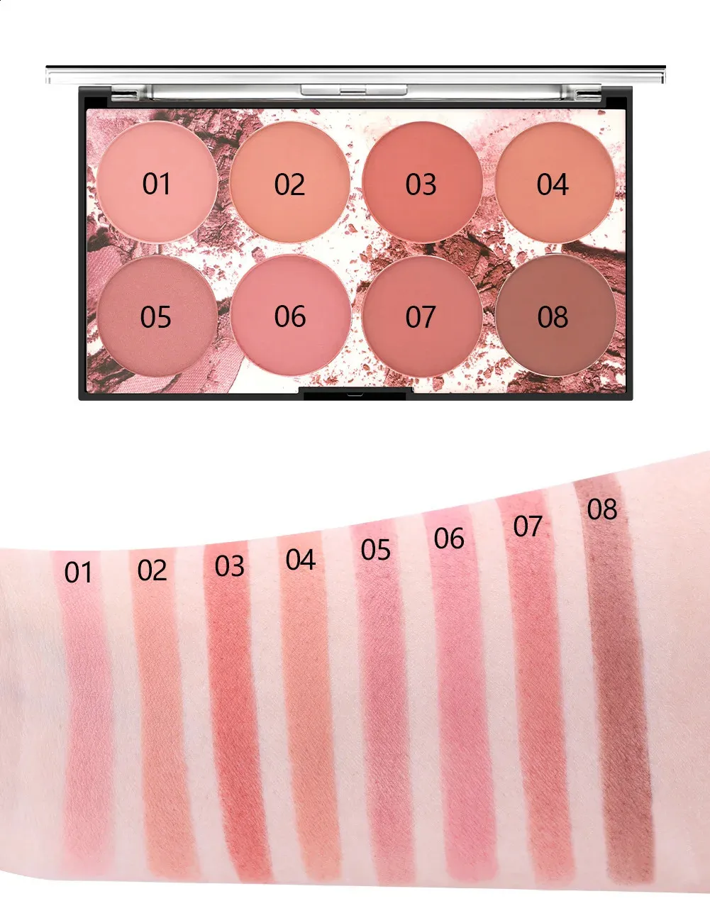 8-Color Matte Blush Palette: Long-Lasting Natural Nude Makeup - Shop ...