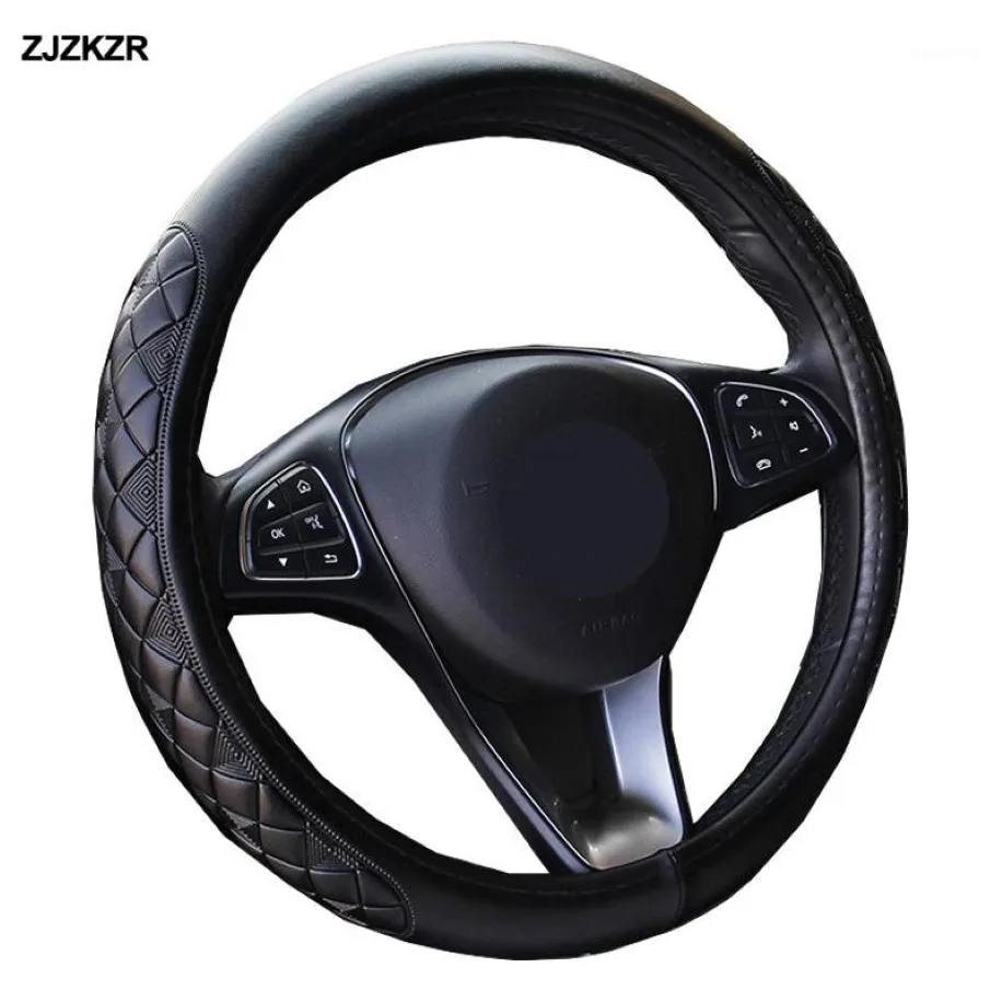 Premium PU Leather Steering Wheel Cover - Universal Fit 36-50cm, Non ...