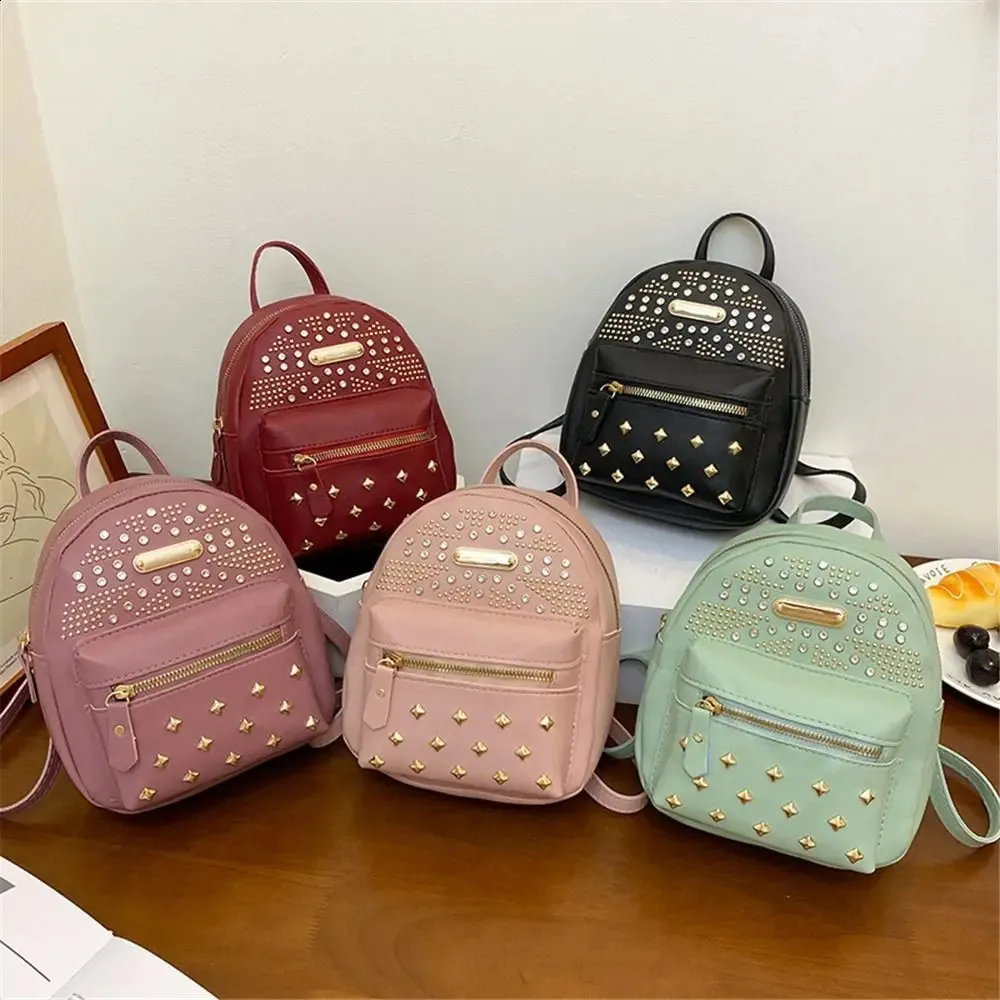 Premium Quality Mini Backpack: Stylish Rivet Design, Perfect Small ...