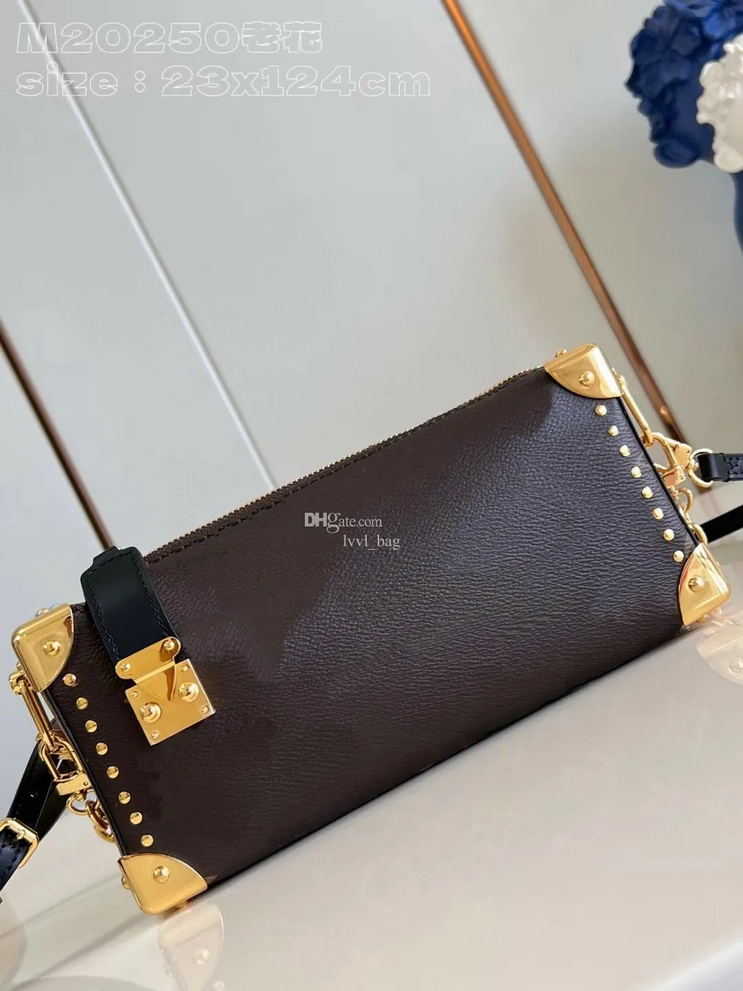 Designer Ostrich Pattern Leather Trunk Satchel With Metal Frame, Sier ...