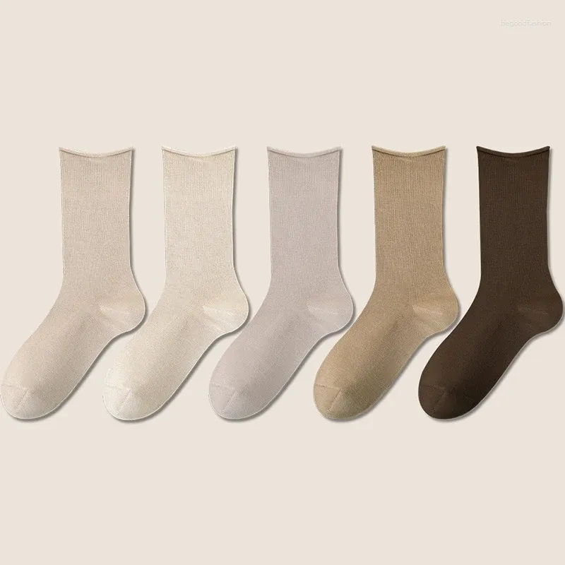 Women's Cotton Socks Set - Soft Crew Socks, Breathable Medium Tube ...