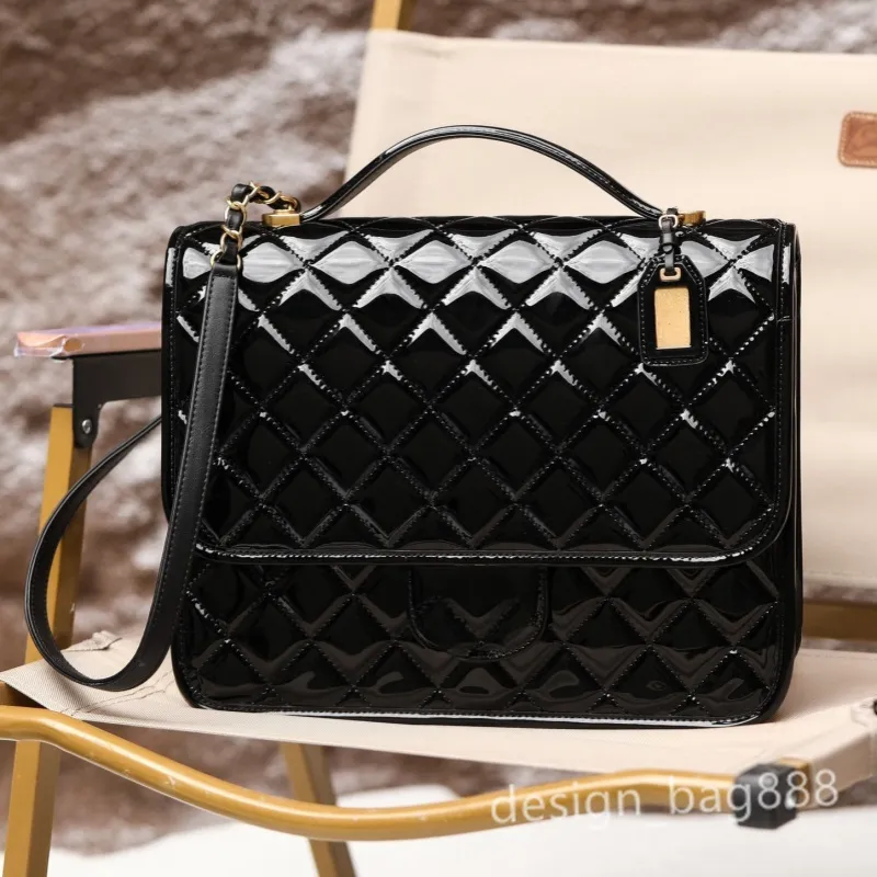 Designer Black Patent Leather ladies backpack bag with Mirror - 10A 22K ...