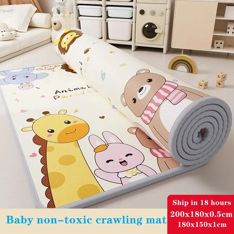 Large Baby Play Mat - Non-Toxic EPE Foam, Thick Crawling Mat, Activity ...