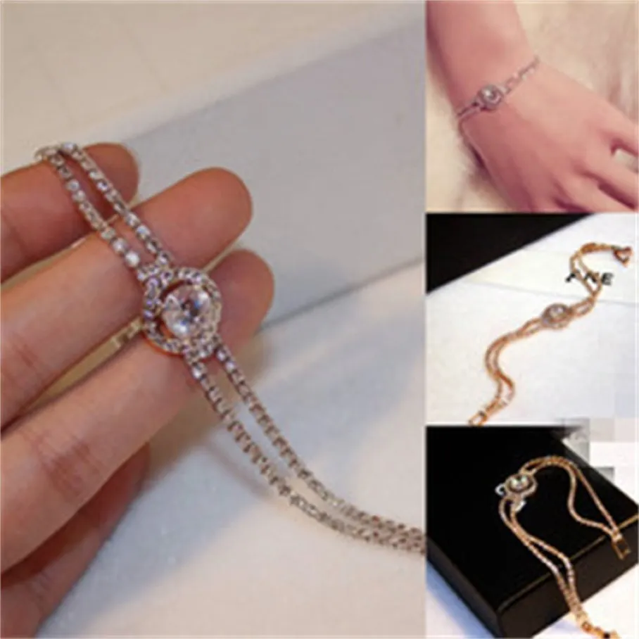 Luxury Bridal Jewelry Set: Gold & Silver Rhinestone Wedding Bracelet ...