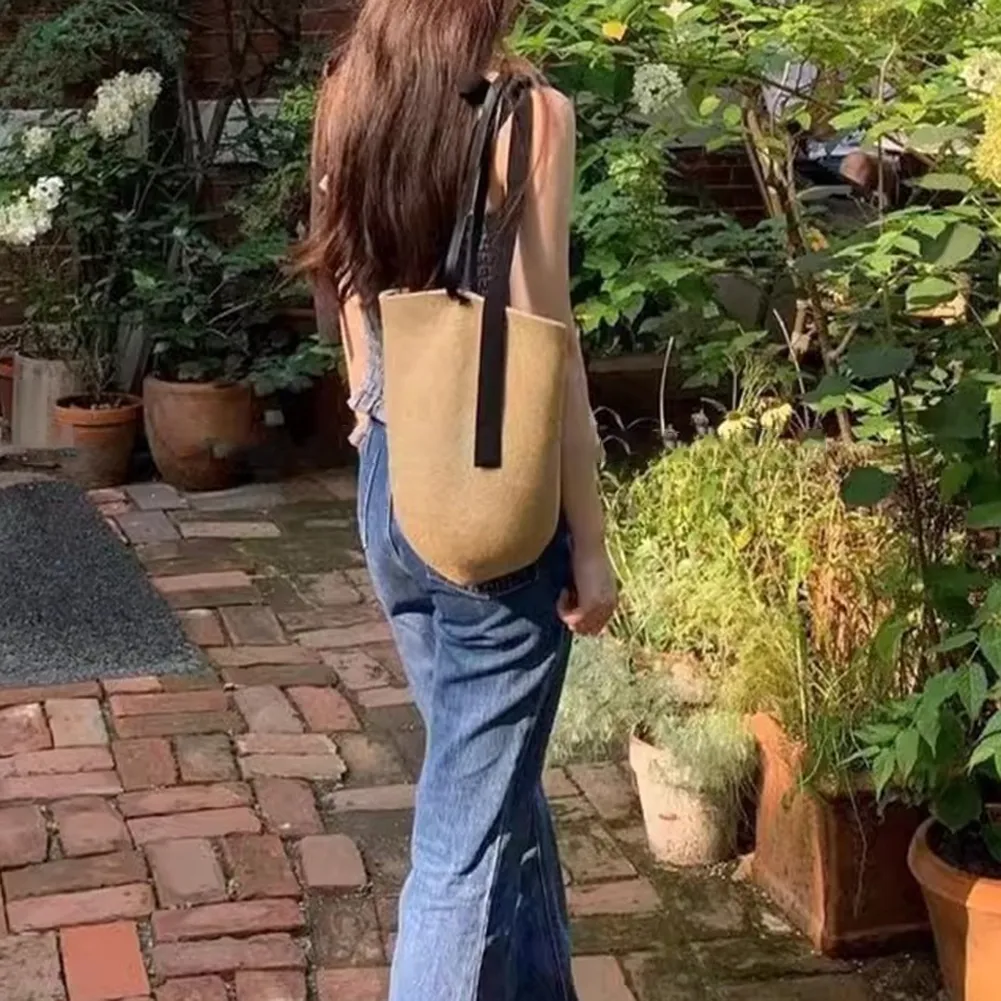 Women's Summer Beach Tote Bag - Adjustable Strap, Solid Color, Small ...