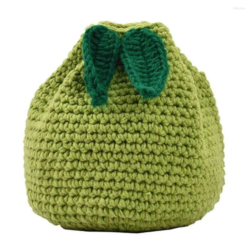 Cute Orange Crocheted Handmade Drawstring Bag Purse For Women Perfect ...