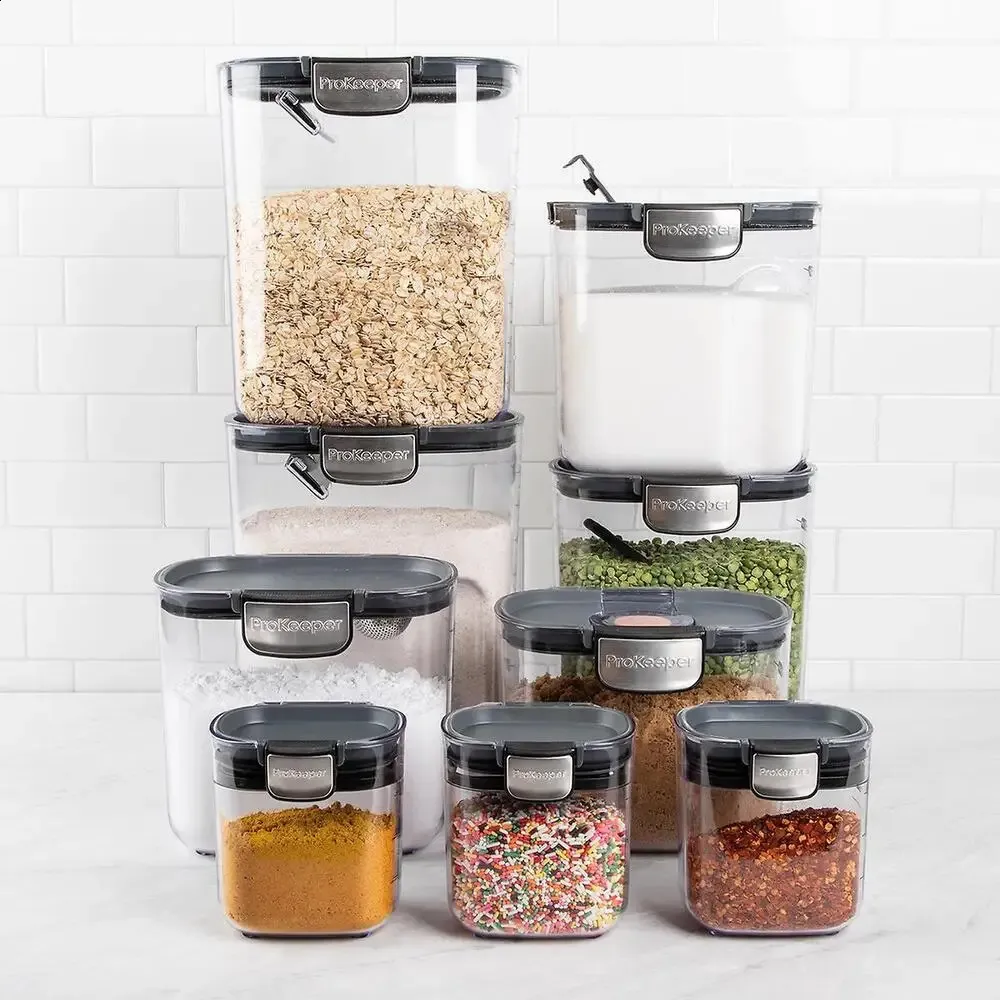 17-Piece Airtight Food Storage Container Set - Keep Baking Ingredients ...