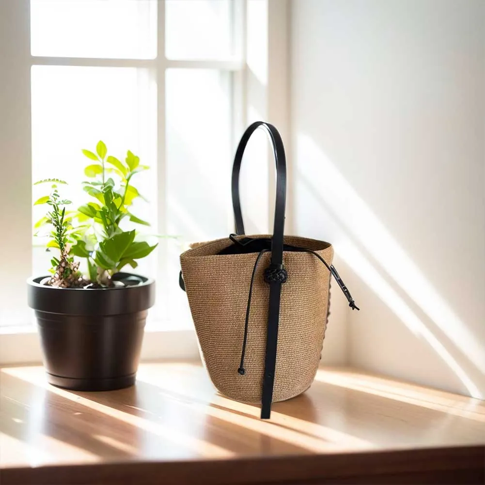 Women's Summer Beach Tote Bag - Adjustable Strap, Solid Color, Small ...