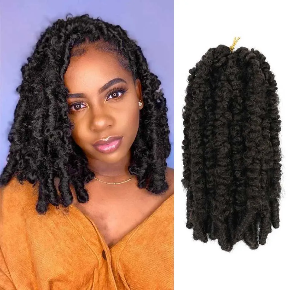 Natural Curly Butterfly Locs Crochet Hair Synthetic Crochet Locs With ...