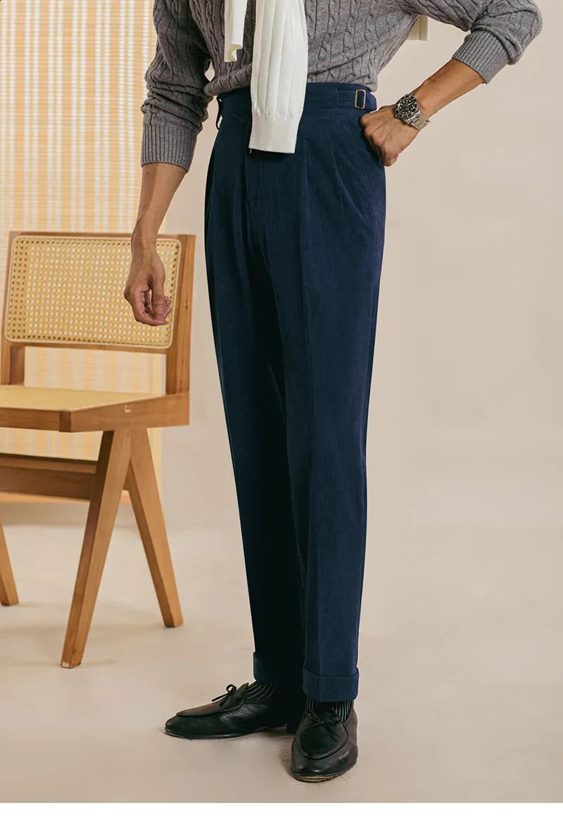 High Waist Corduroy Office pants size for Men - Autumn High Waist Corduroy Office pants size for Men - Autumn