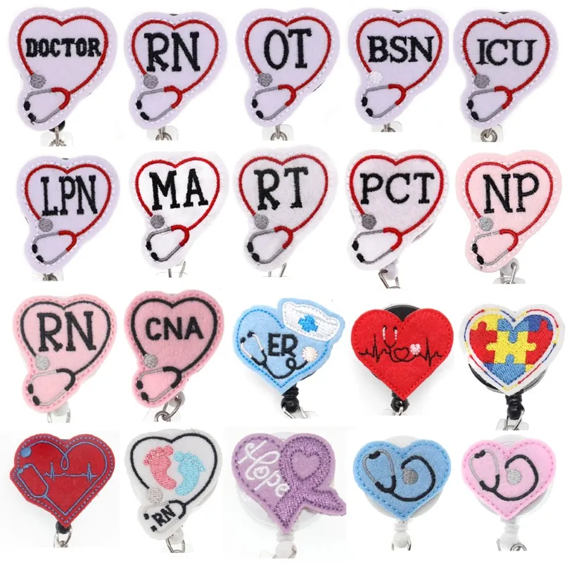 Personalized Heart Shaped Nurse Plastic Key Rings With Stethoscope And ...
