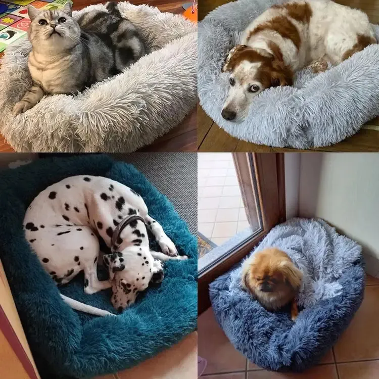 Rectangle Plush Dog Bed Winter Warm Mat Small Medium Large Pet Cat Kennel Cushion Sofa Accessory ...