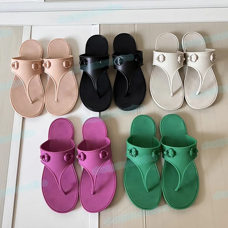 Bulk Rubber Slide Sandals Women, Flat Heel Flip Flops With EVA Insole ...