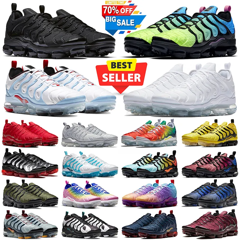 Tn Plus Designer Skechers Running Shoes Unisex Triple Black/White/Red ...