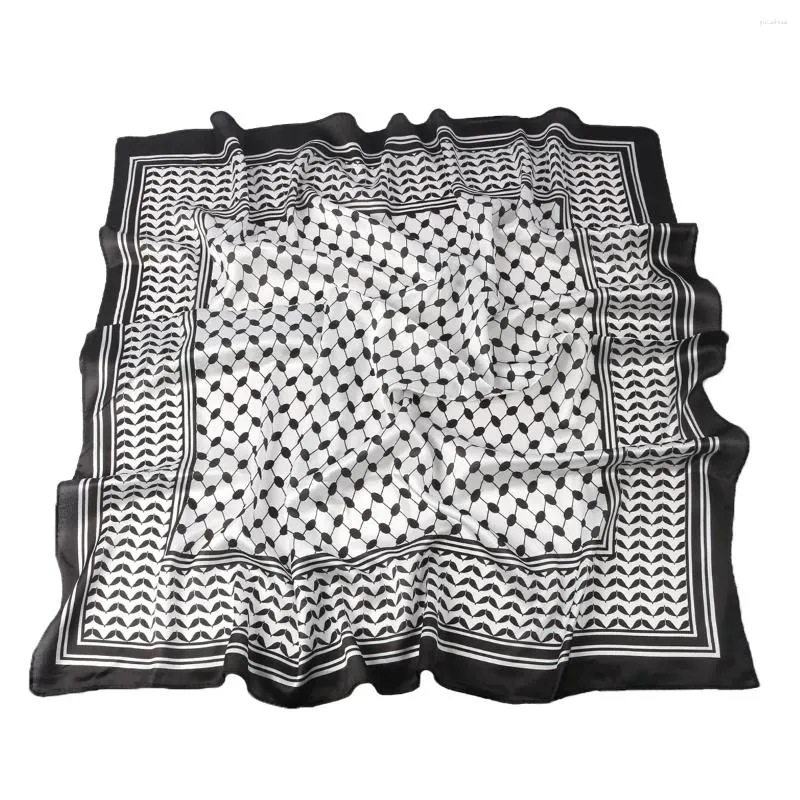 Premium Satin Silk Headscarf - 90cm Ethnic Keffiyeh Scarf for Women ...