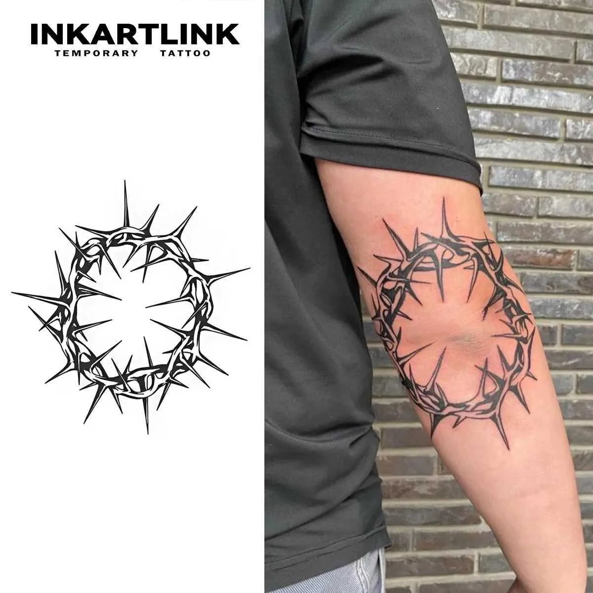 New Technology Dark Mark Temporary Tattoo Crown Of Thorn Sticker ...