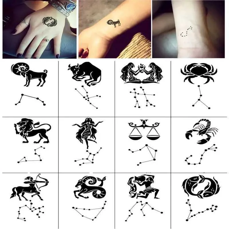 Zodiac Temporary Tattoos Waterproof Temporary Tattoo Stickers Scorpio