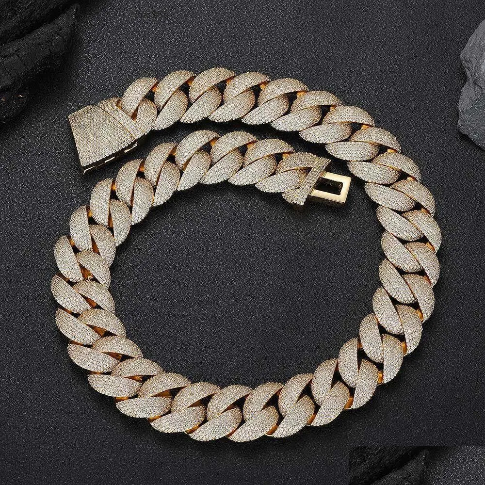24mm Iced Out Cuban Link Chain Necklace Bracelet Set - Heavy Hip Hop ...