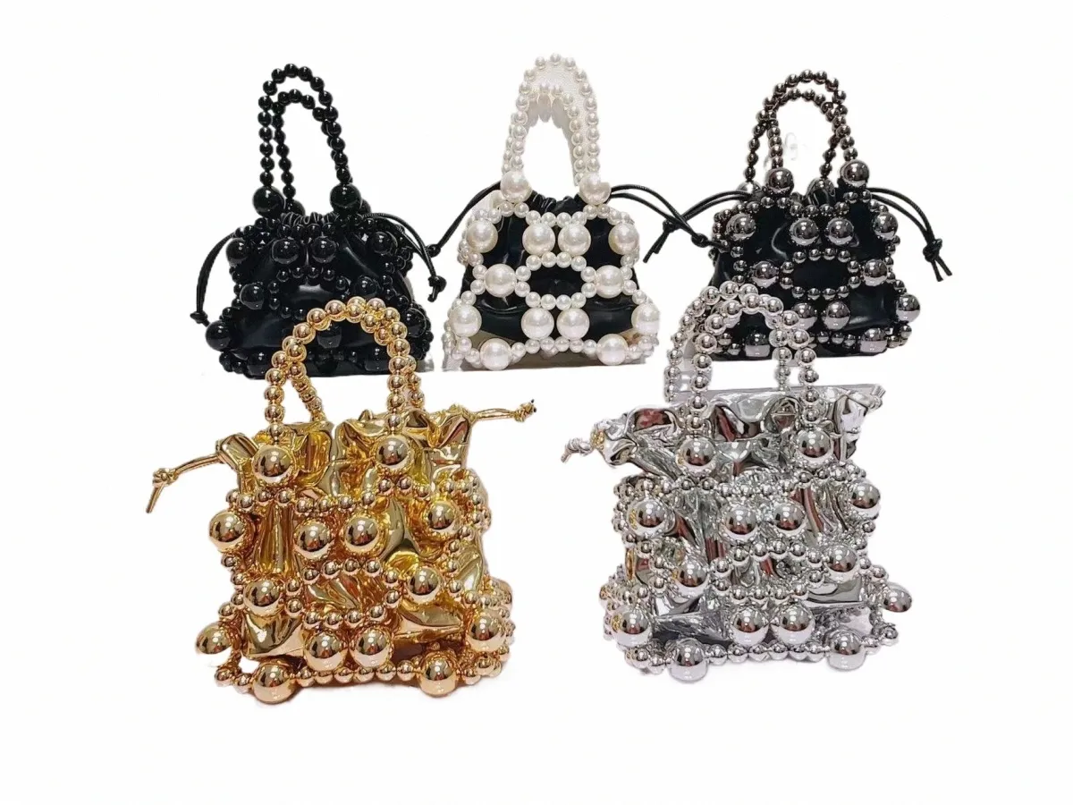 Luxury Beaded Evening Bag - Handmade Beaded Handbag, Leather Accent ...