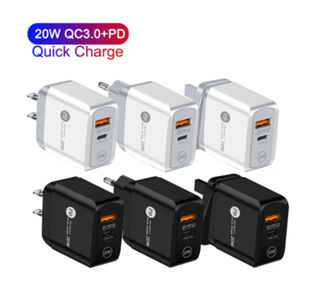 type c charger 20W 25W 18W EU US UK Ac Quick PD QC3.0 Wall chargers ...