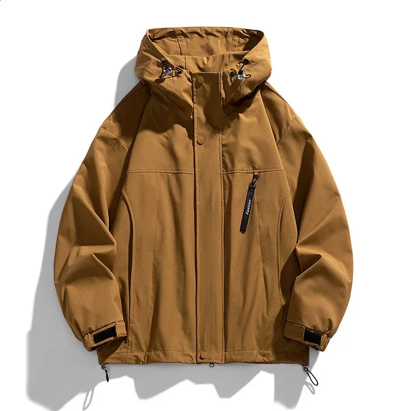 Spring/Autumn Windproof Jacket for Men: Hooded, Waterproof, Plus Size ...