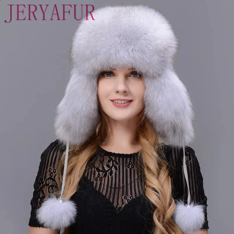 Natural Silver Fox Skin Hat Raccoon Skin Handmade Women Wearing Hat ...