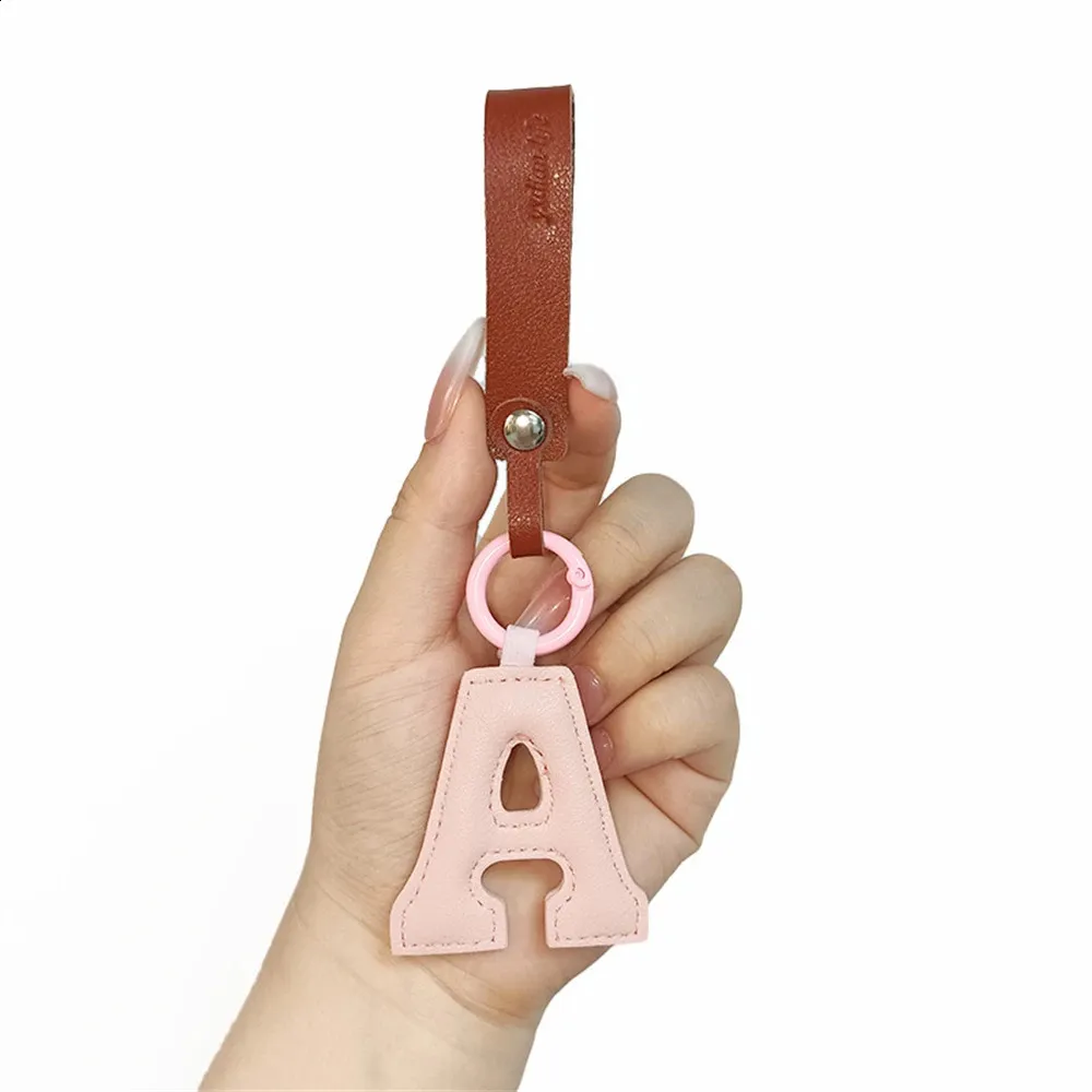 Charming Letter Keychain - A to Z PU Leather Initial Bag Charm ...