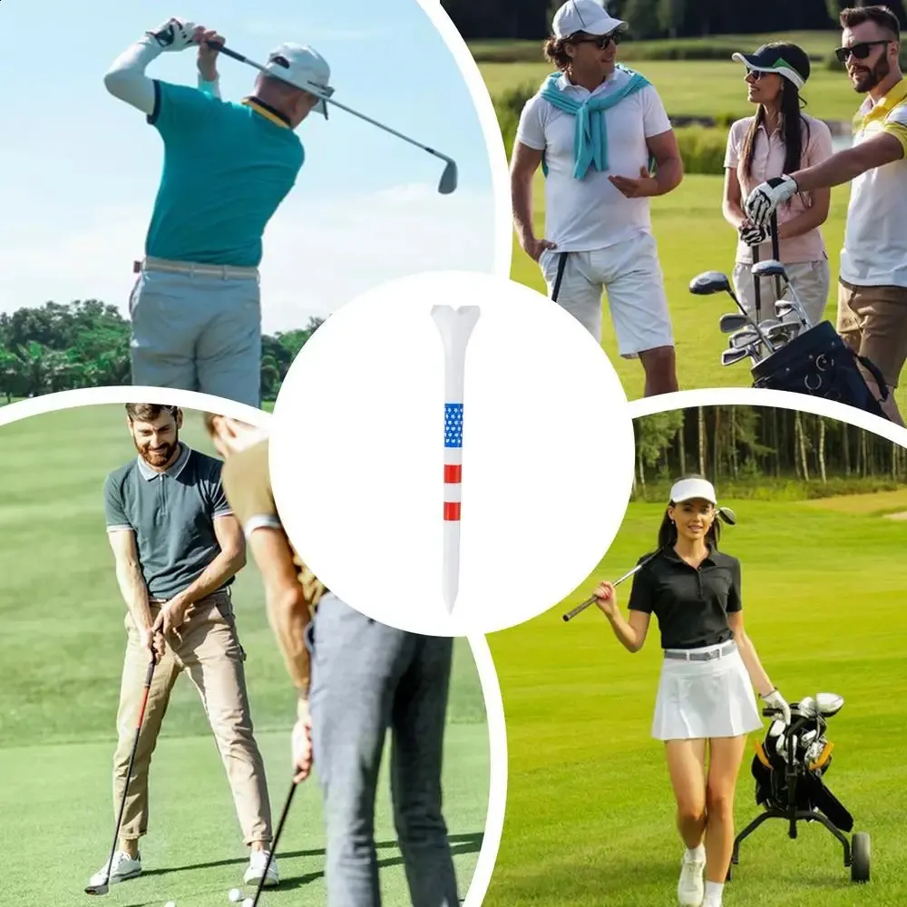 50 Premium Golf Tees - Professional Tee System, Red White & Blue ...