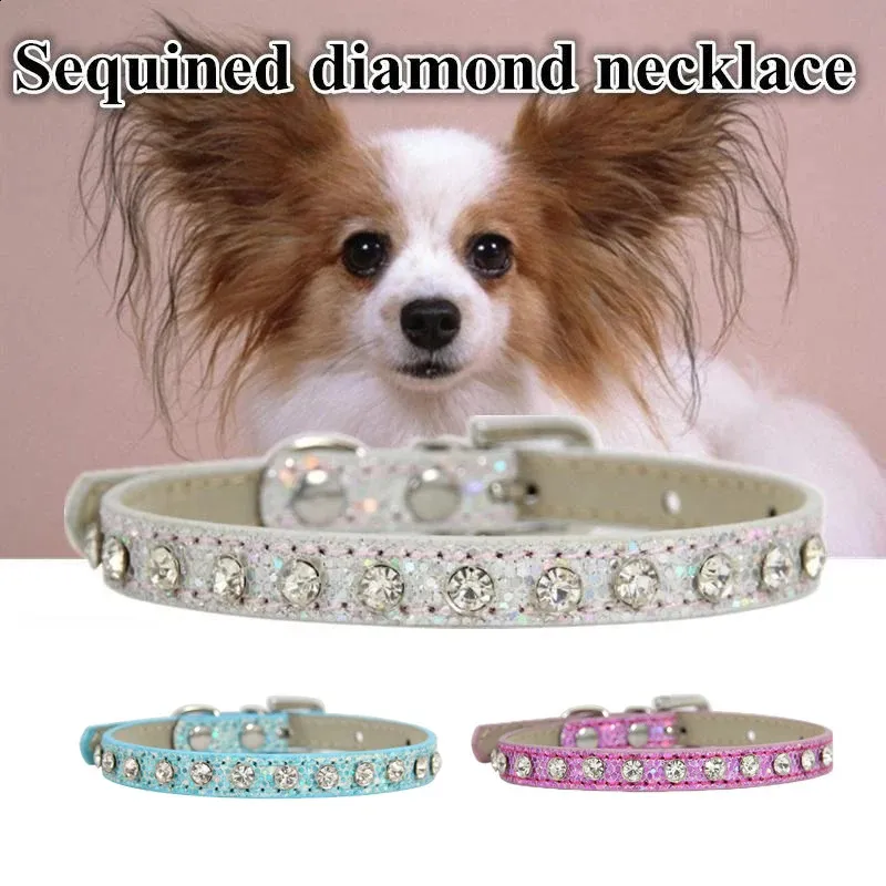 Cute Bling Rhinestone Dog Collar Crystal Diamond Cat Collar Kitten ...