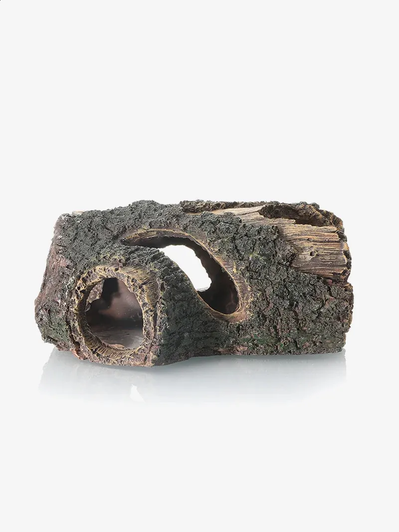 Aquarium Wood Ornaments Resin Fish Tank Decoration Wood Barrel Tree ...