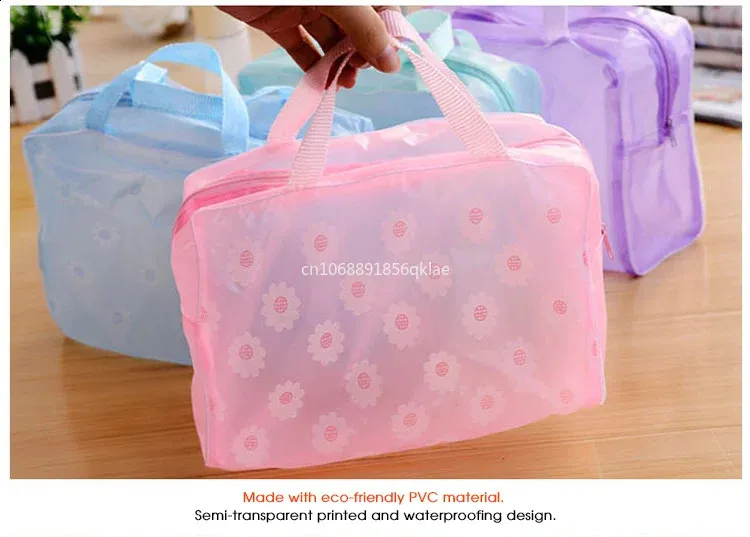 Transparent PVC Makeup Bag for Women - Multicolor Cosmetic Organizer ...