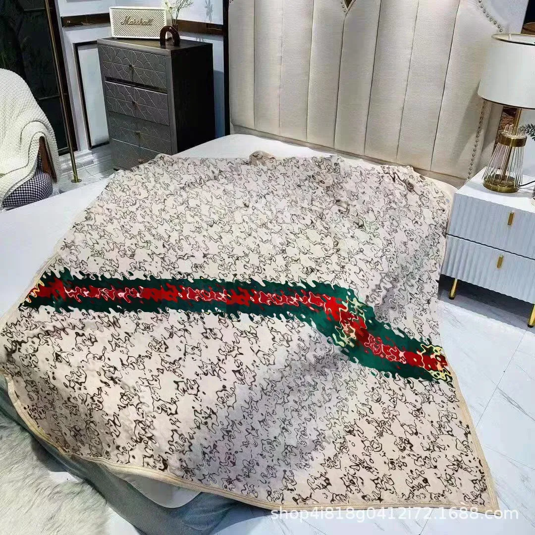 Luxury Designer Throw Blanket 59 × 79 in 150 × 200 cm Coral Fleece Down ...