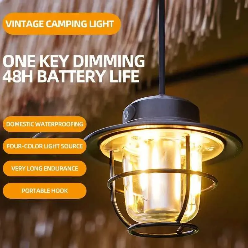 DHgate.com:Retro Waterproof Hanging LED Camping Lamp with Stepless ...