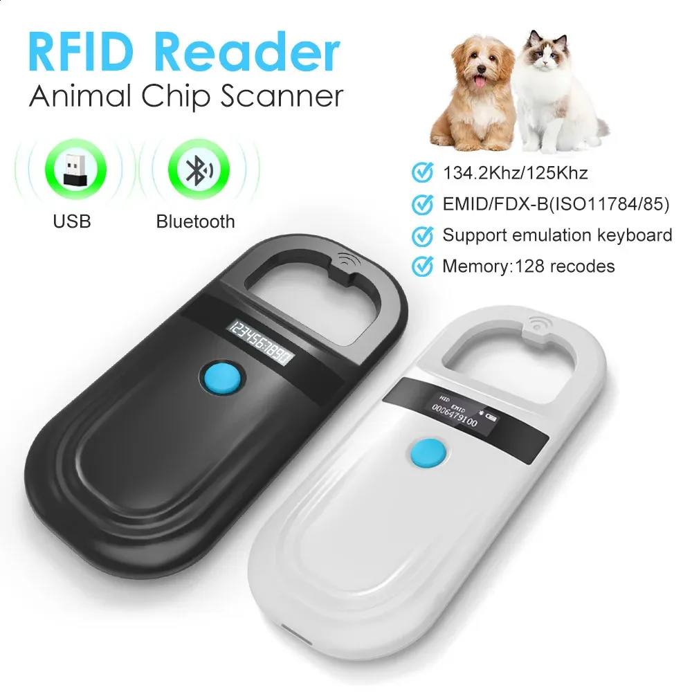 Portable Pet ID Chip Scanner: USB RFID Handheld Reader for Dogs, Cats ...